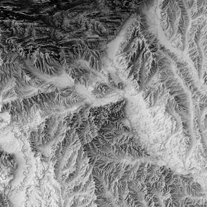 Arkansas Elevation Map, Wall Art Topographic Print, Cartography Art ...