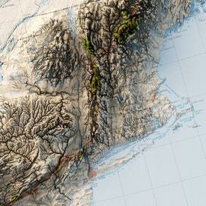 Appalachian Trail Map, Wall Art Print, Topographic Map, Hiking Gift, 3D ...