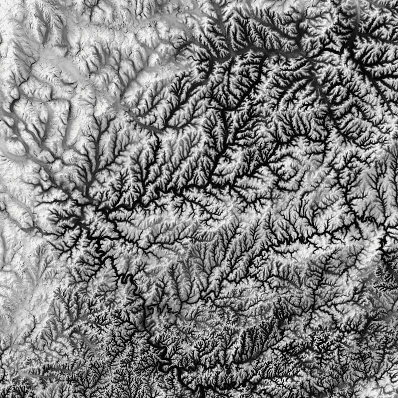 Pennsylvania Elevation Map Wall Art Print Topographic Map - Etsy