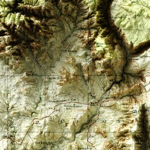 Sedona Arizona Map Vintage Topographic Shaded Relief Print, Wall Art ...