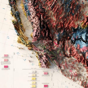 United States Geology Map - Topographic Vintage Wall Art Print ...