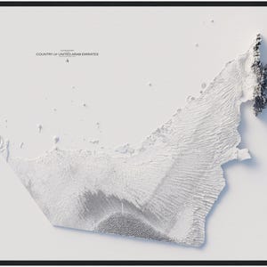 United Arab Emirates Elevation Map - Minimalist Topographical Relief ...