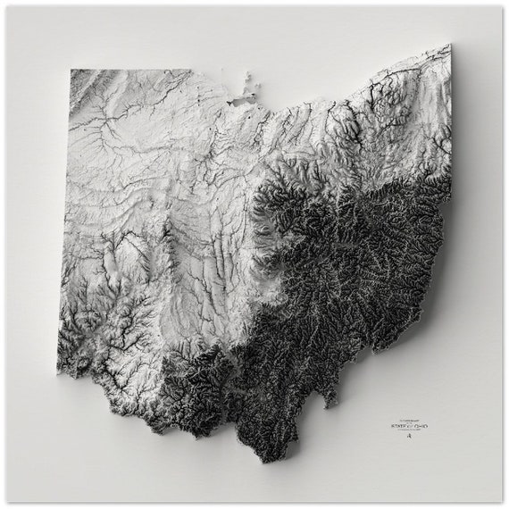 Ohio Elevation Map - Etsy