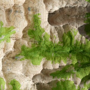 Mount Harvard Colorado Map, Wall Art Relief Print, Elevation Detail ...