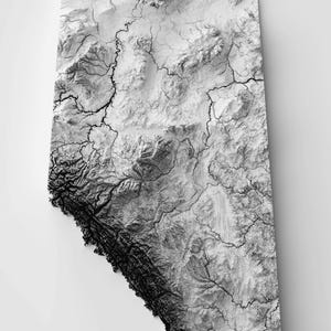 Province of Alberta Elevation Map - Minimalist Wall Art, Modern ...