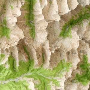 Mount Harvard Colorado Map, Wall Art Relief Print, Elevation Detail ...