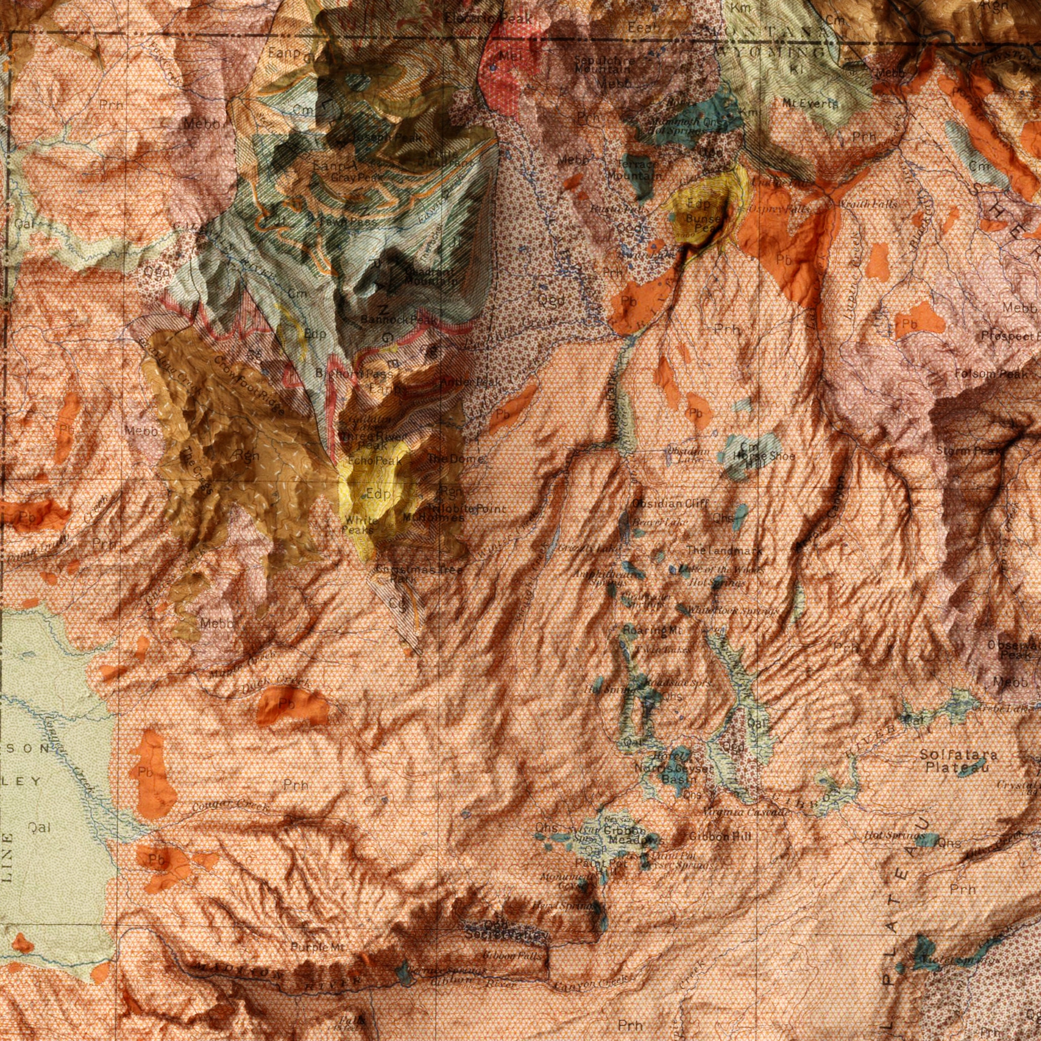 Yellowstone & Forest Reserve Map Wall Art Print Topographic - Etsy