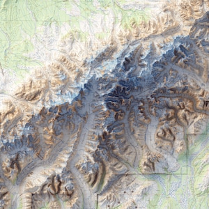 Denali National Park Map, Detailed Topography With 3D Visual Effect ...