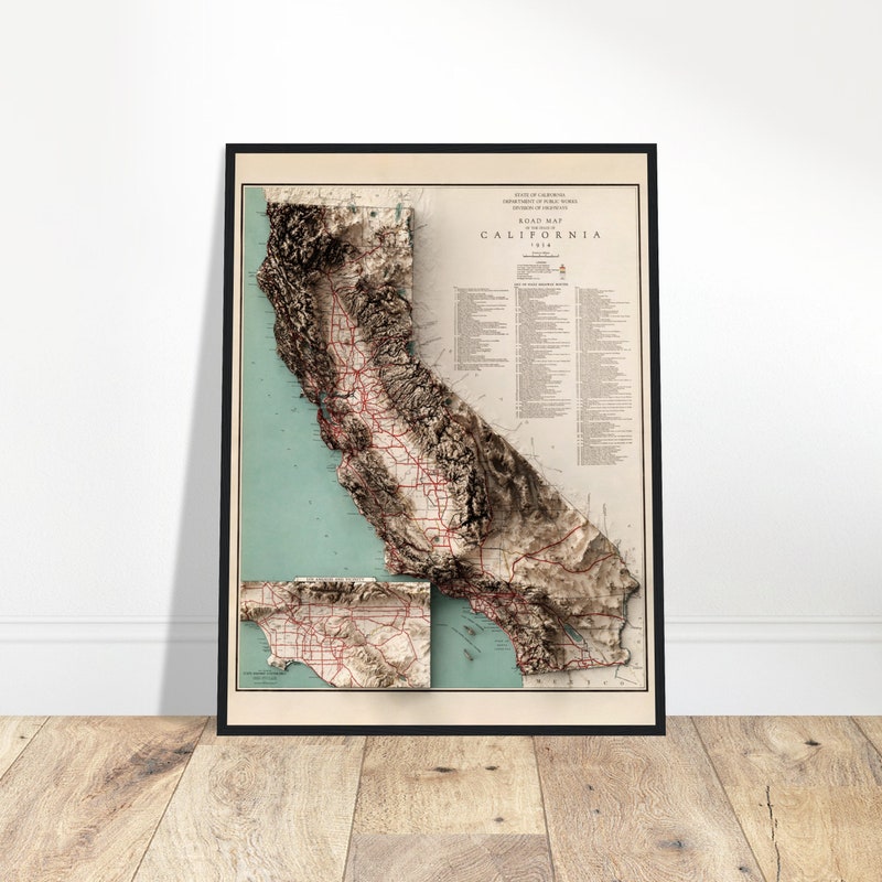 Framed California Map - Etsy