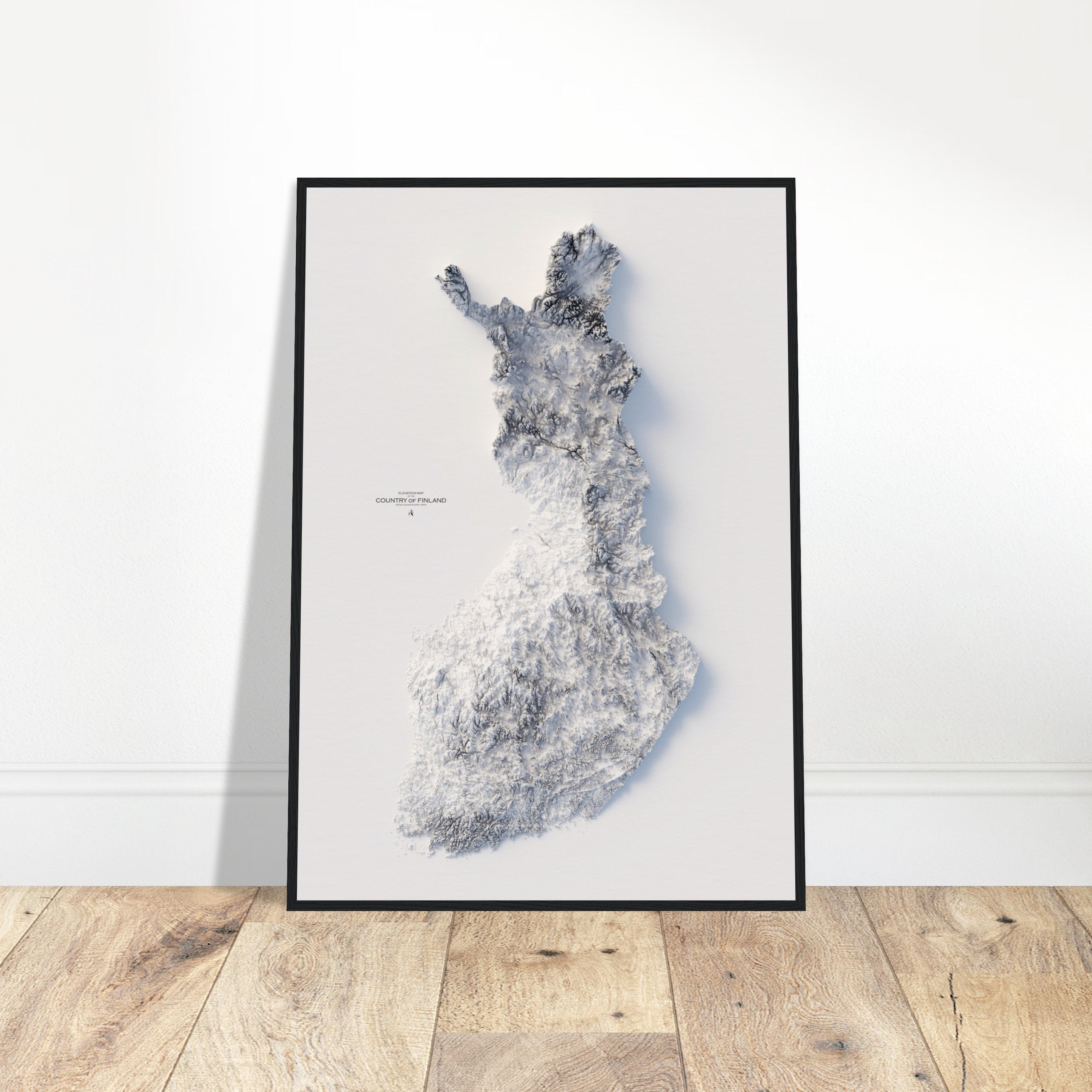 Finland Elevation Map Minimalist Topographical Relief Art - Etsy