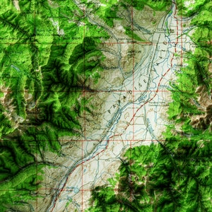 Bozeman Montana Map, Detailed Topography Shaded Relief, Vintage Style ...