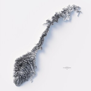 Norway Elevation Map - Stunning 2D Elevation Wall Art, Perfect for Home ...