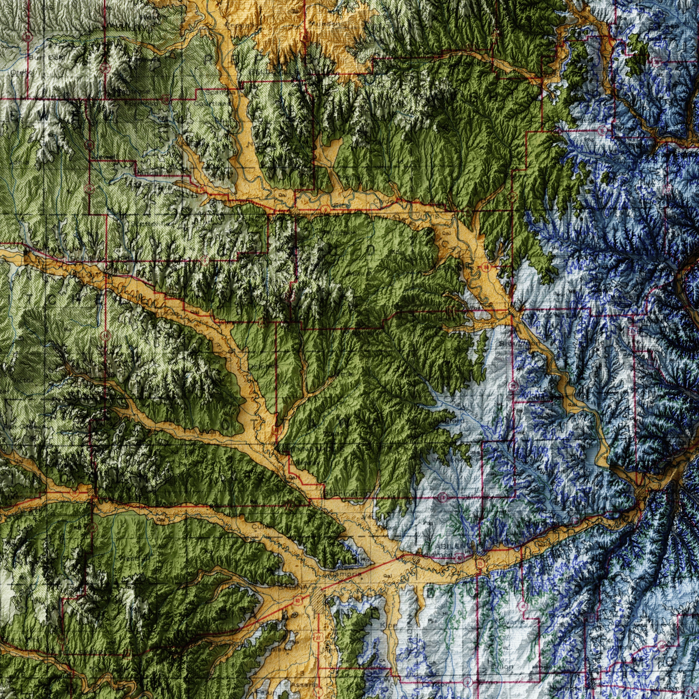 Kansas Geology Map Wall Art Print Topographic Map Geology - Etsy