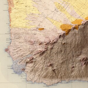 Maui Hawaii Geology & Topographic Relief Map - Vintage 1942 Design ...
