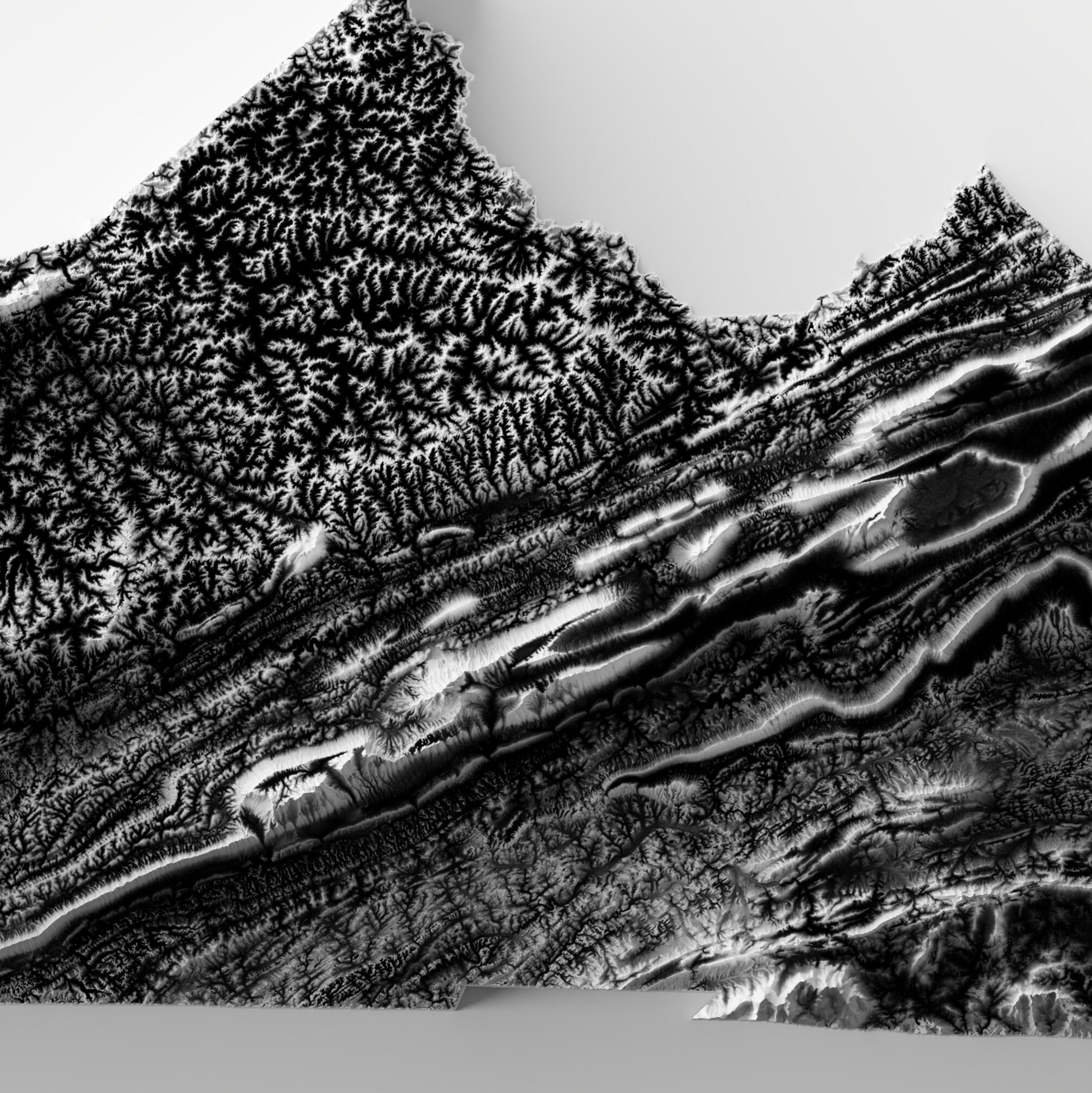 Virginia Elevation Map Wall Art Print Topographic Map - Etsy