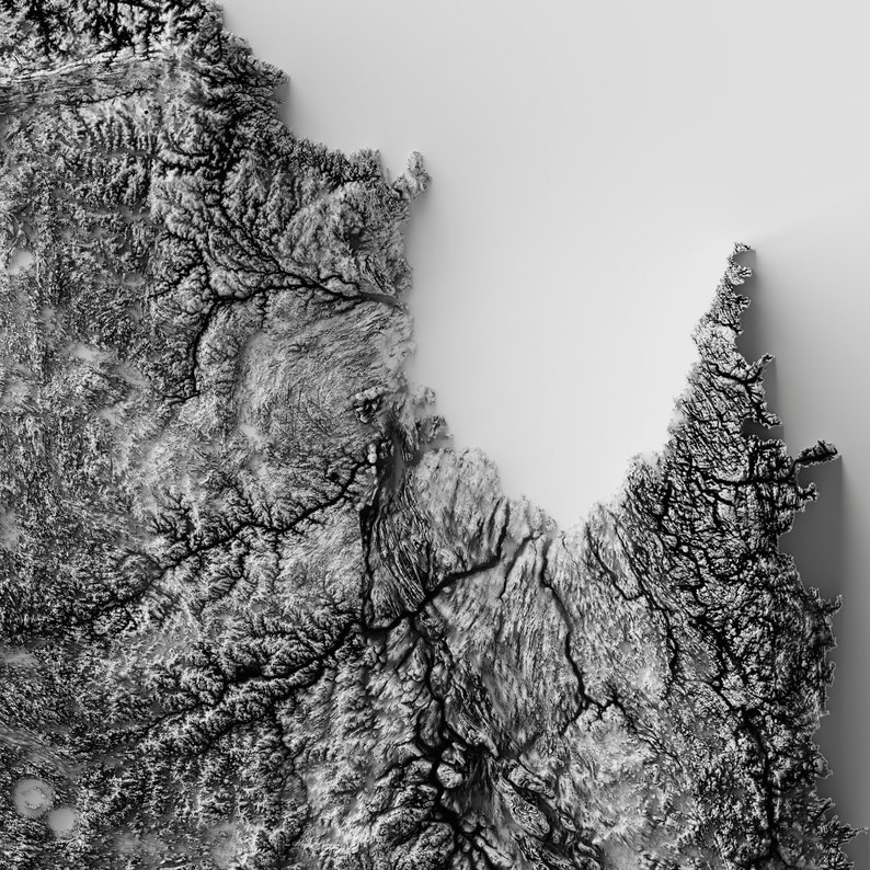 Province of Quebec Elevation Map Wall Art Print Topographic - Etsy