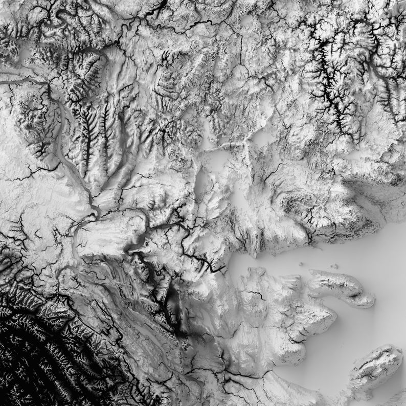 Northwest Territories Elevation Map Wall Art Print - Etsy