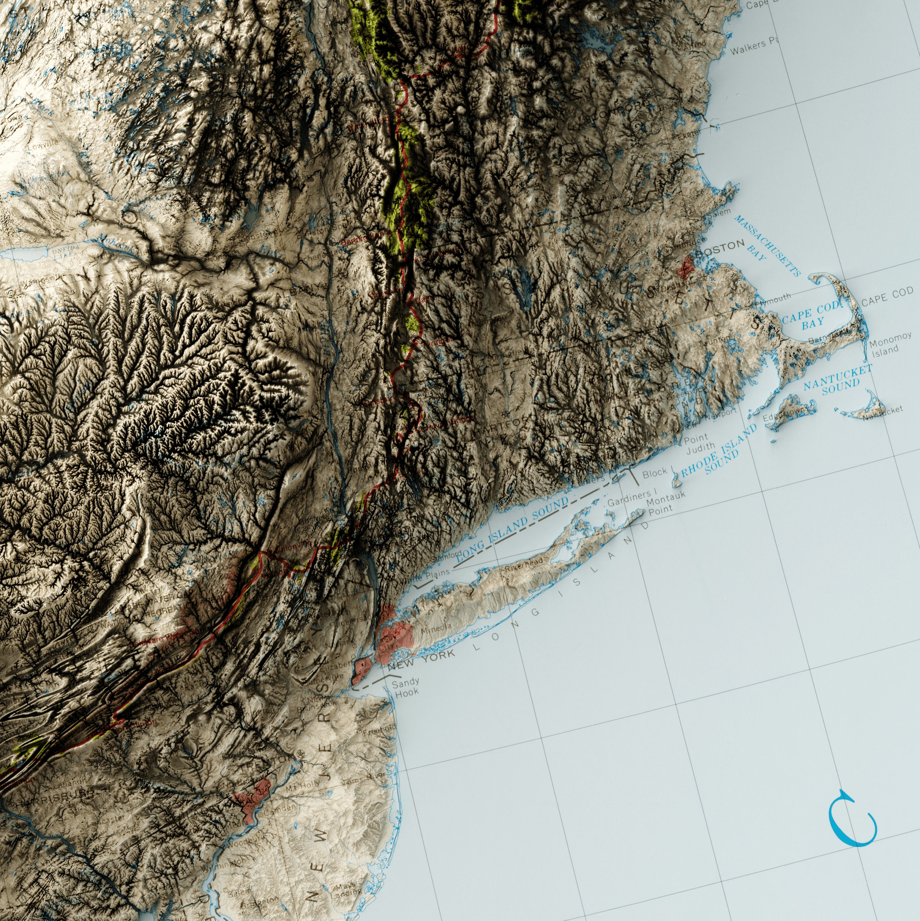 Appalachian Trail Map Wall Art Print Topographic Map Hiking - Etsy