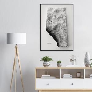 Province of Alberta Elevation Map - Minimalist Wall Art, Modern ...
