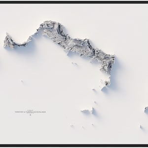 Turks and Caicos Islands Elevation Map - Minimalist Topographical ...