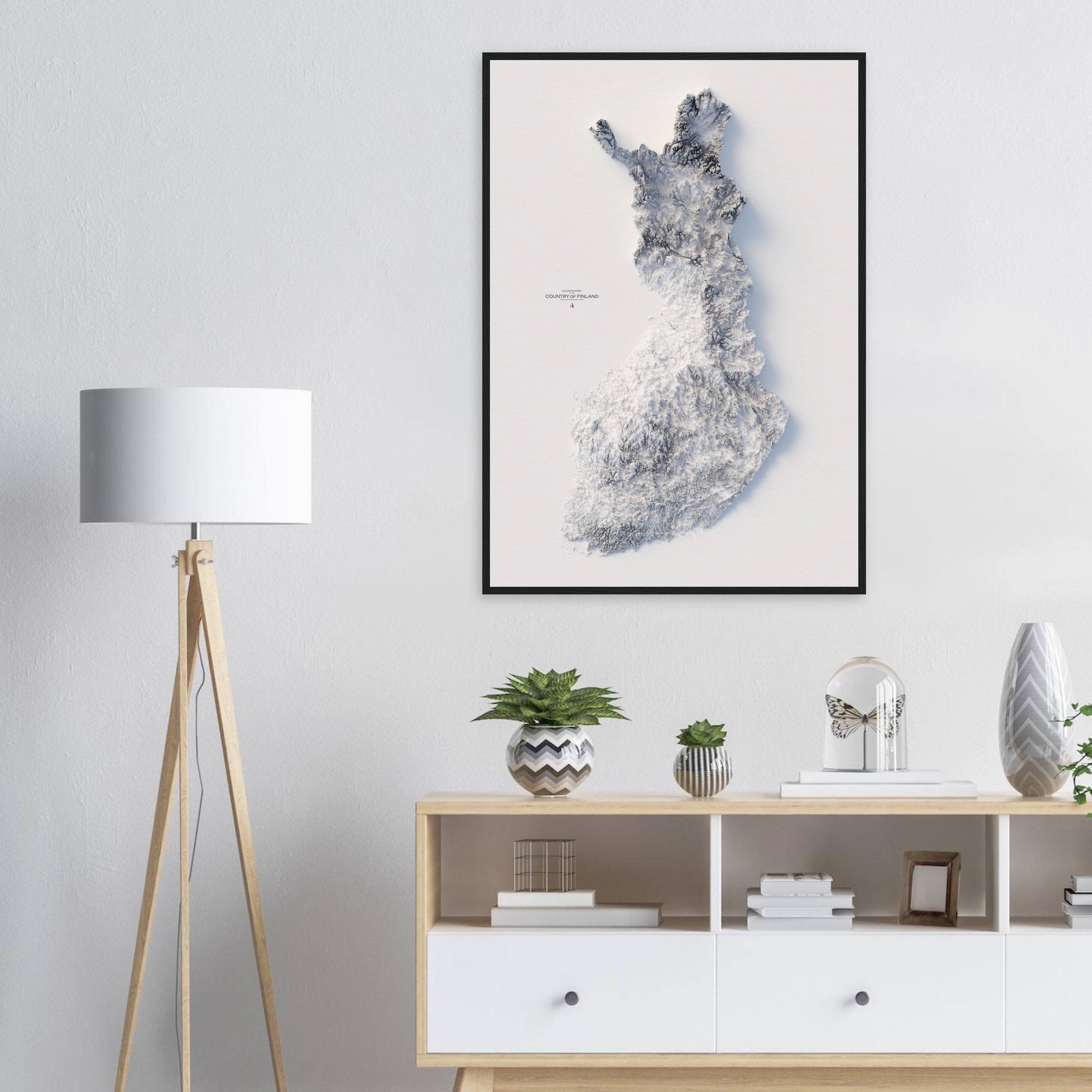 Finland Elevation Map Minimalist Topographical Relief Art - Etsy