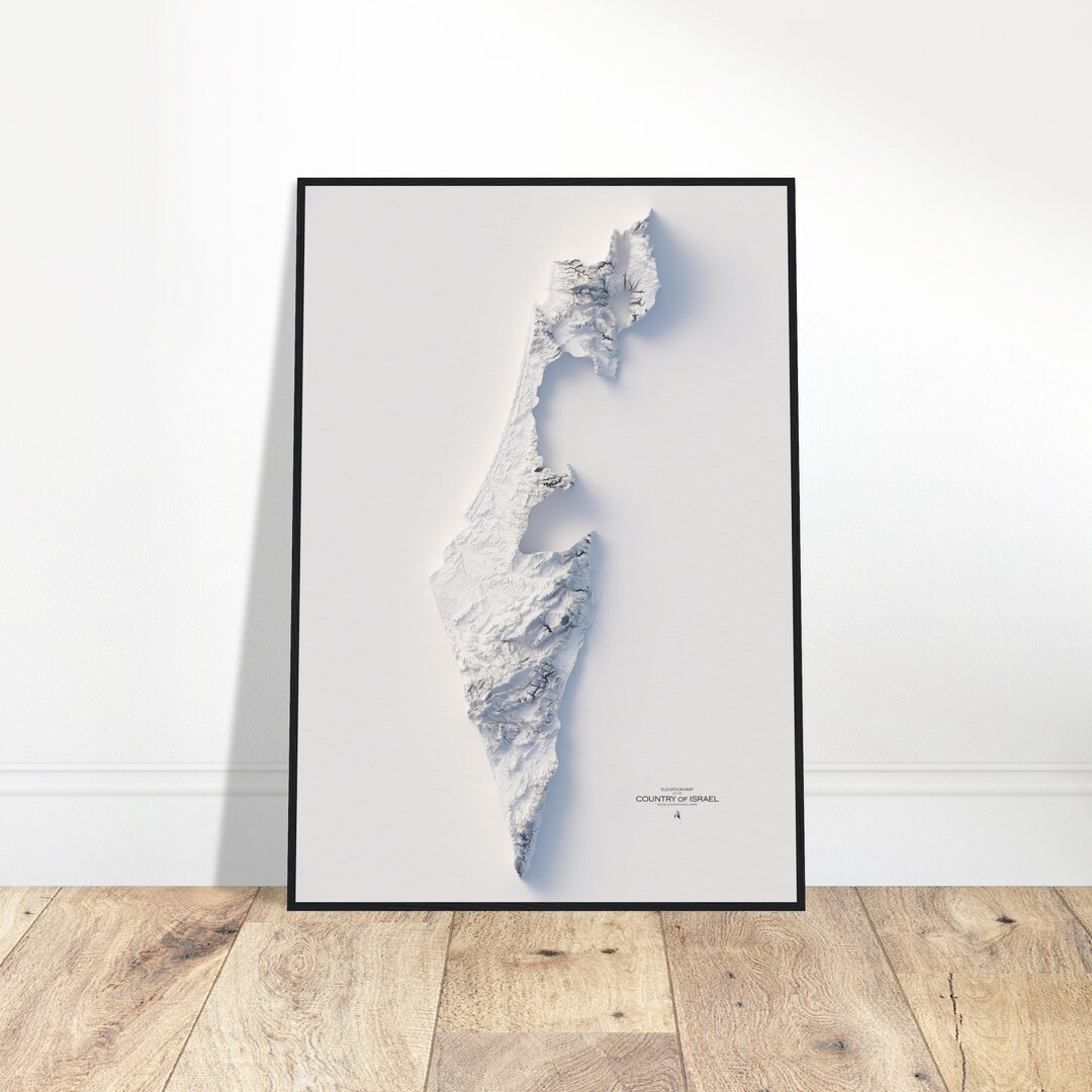 Israel Elevation Map - Striking Topographical Relief Wall Art, Decor ...