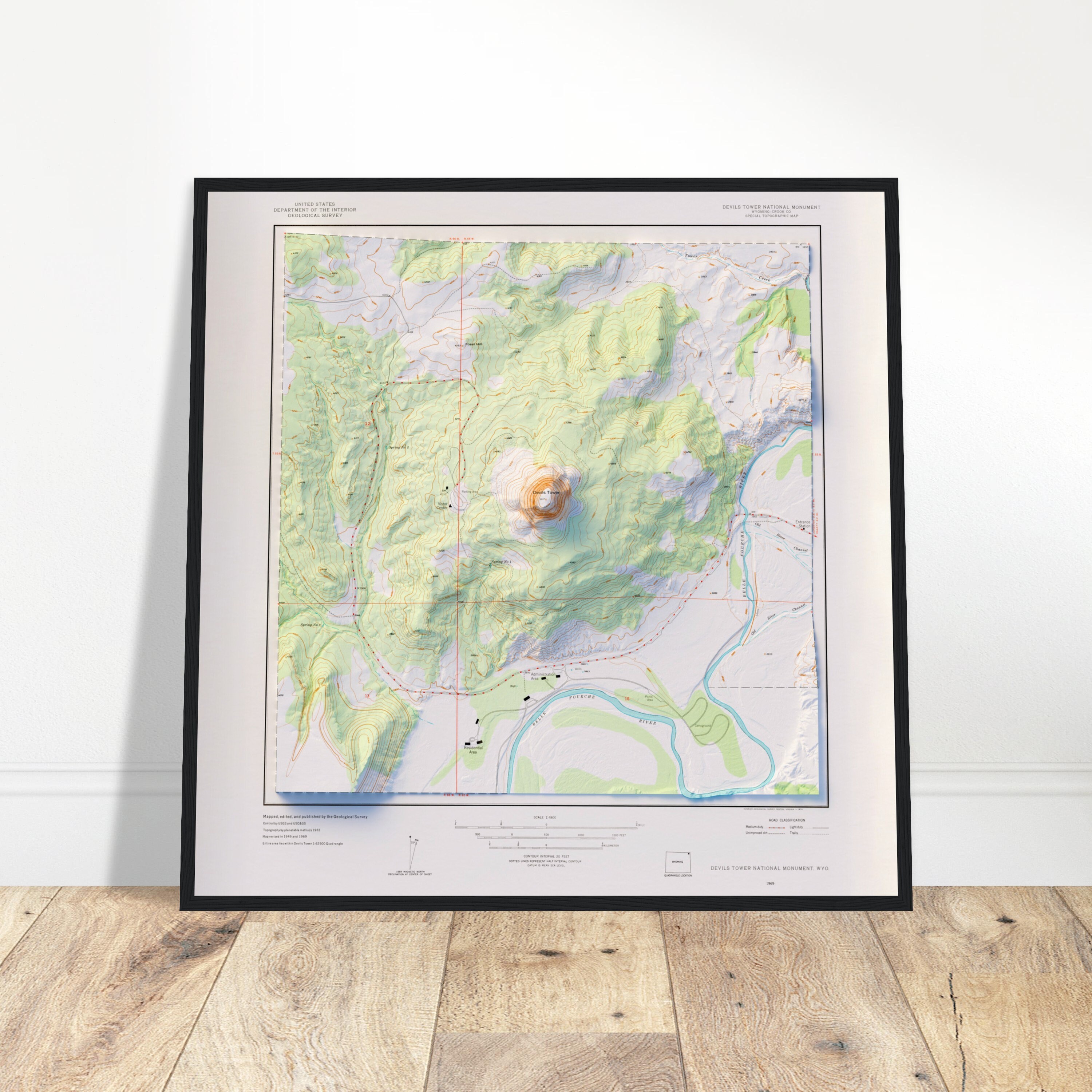 Devils Tower National Monument Topographical Relief Map Print - Etsy