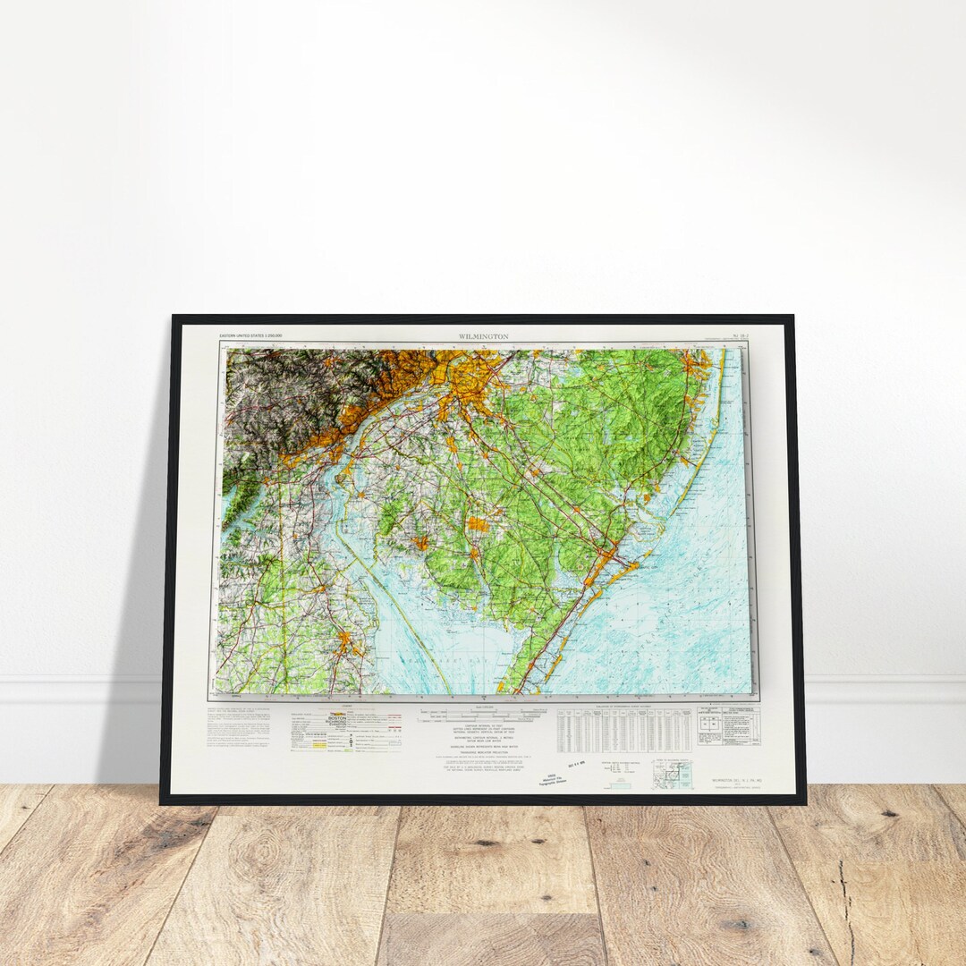 Philadelphia Map - Vintage Relief Print, Shaded Topography Detail ...