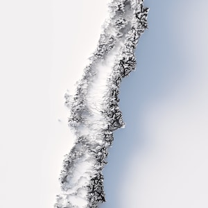Chile Elevation Map - Minimalist Topographical Relief Art Print, Wall ...
