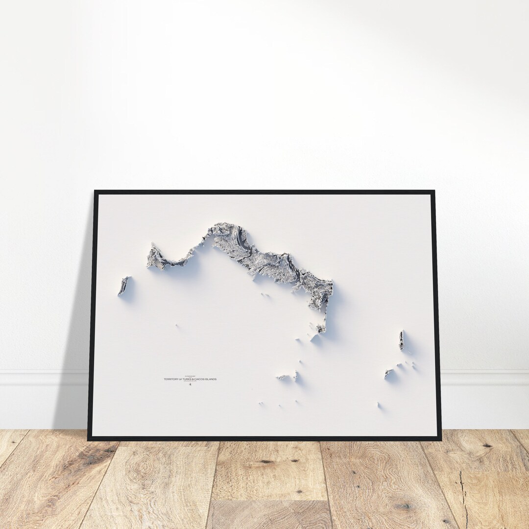 Turks and Caicos Islands Elevation Map - Minimalist Topographical ...