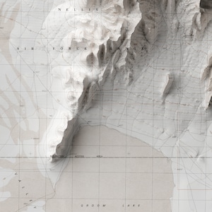 Area 51 Map, Wall Art Print, Topographic Map, Cartography Wall Art ...