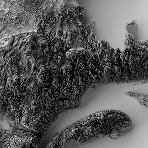 Province of Quebec Elevation Map - Wall Art Topographic Print ...