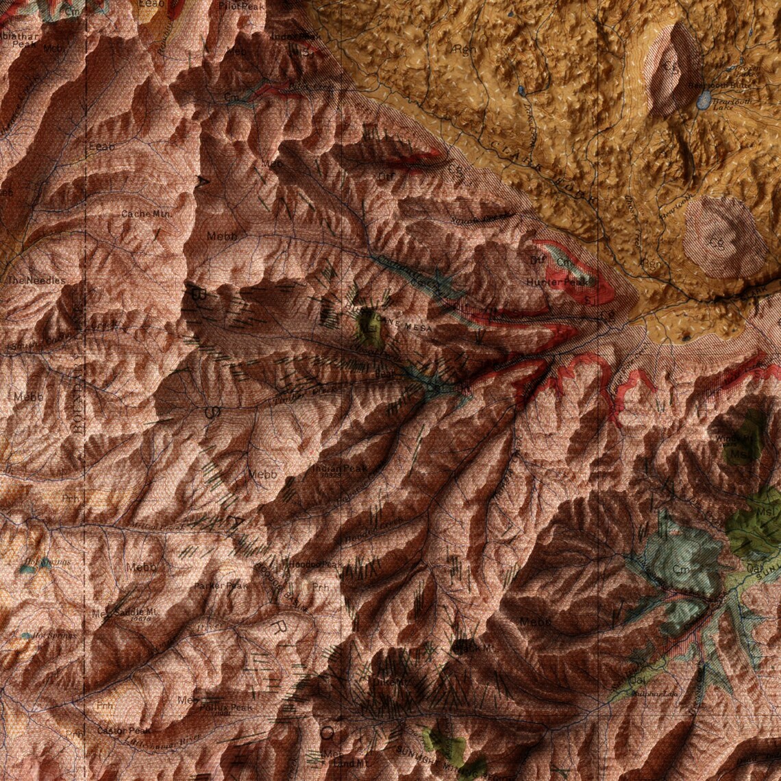 Yellowstone & Forest Reserve Map Wall Art Print Topographic - Etsy