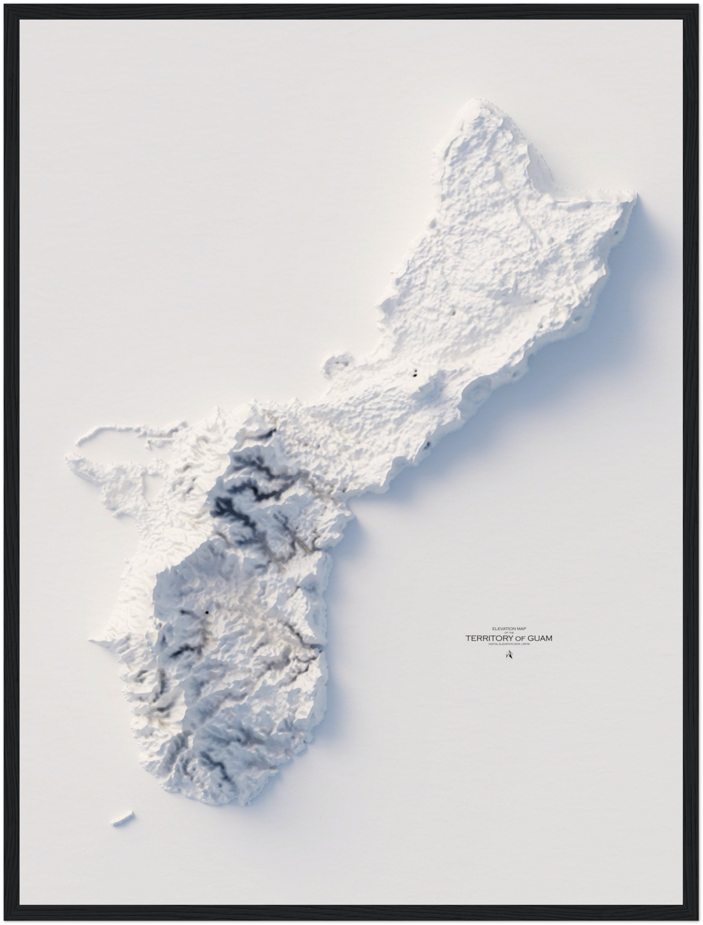 Guam Elevation Map: Topographical Relief Minimalist Wall Art - Etsy
