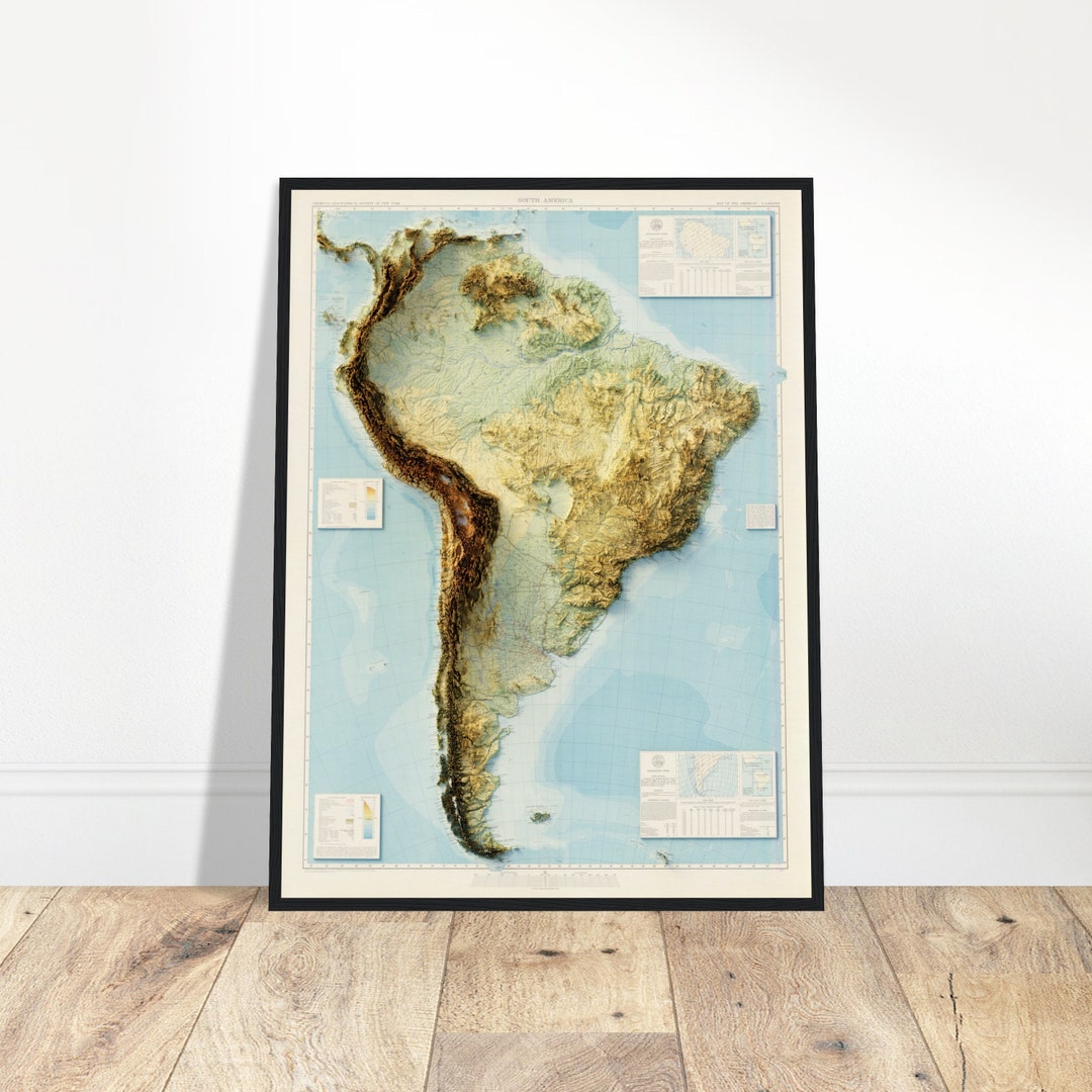 topographical map of south america