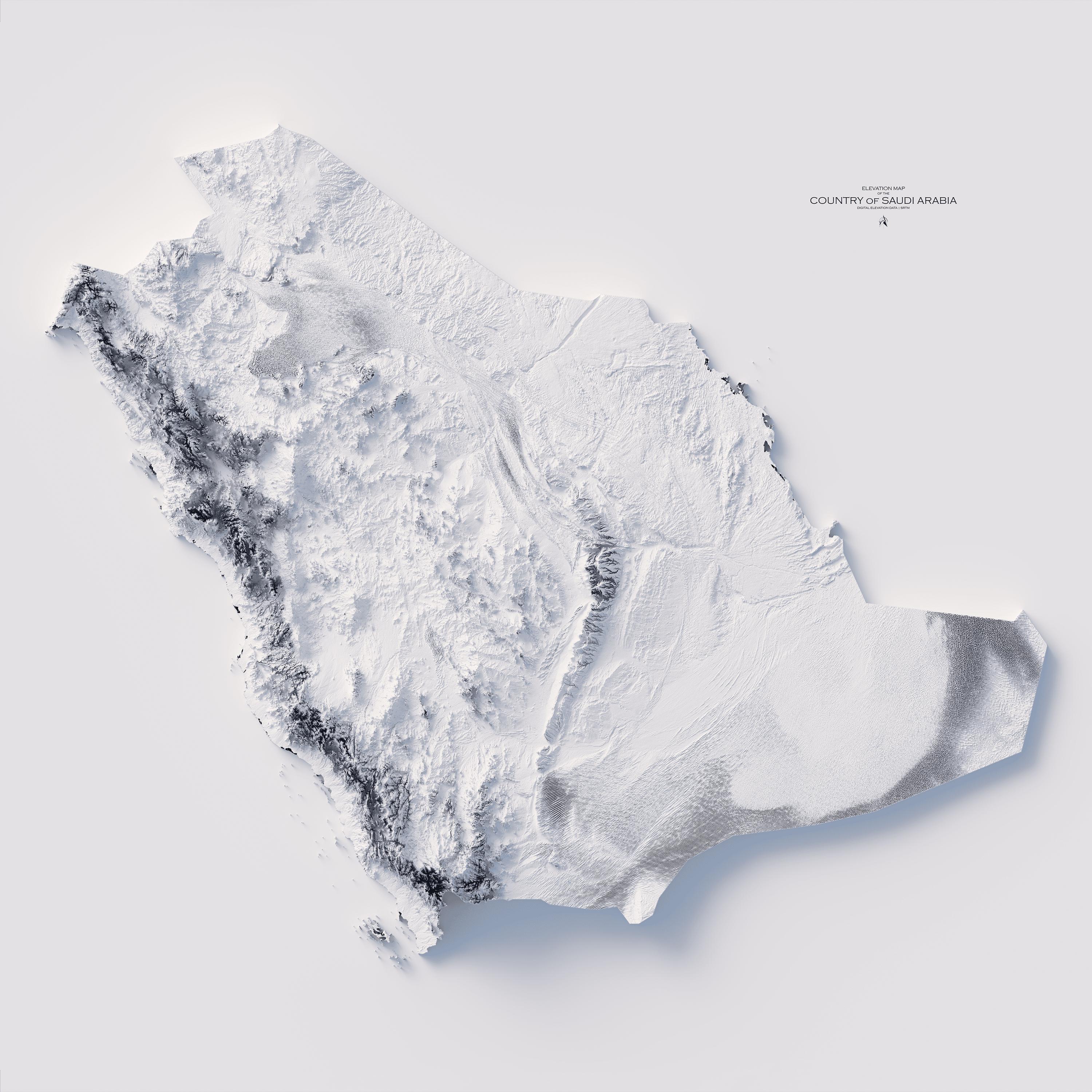 Saudi Arabia Map Elevation