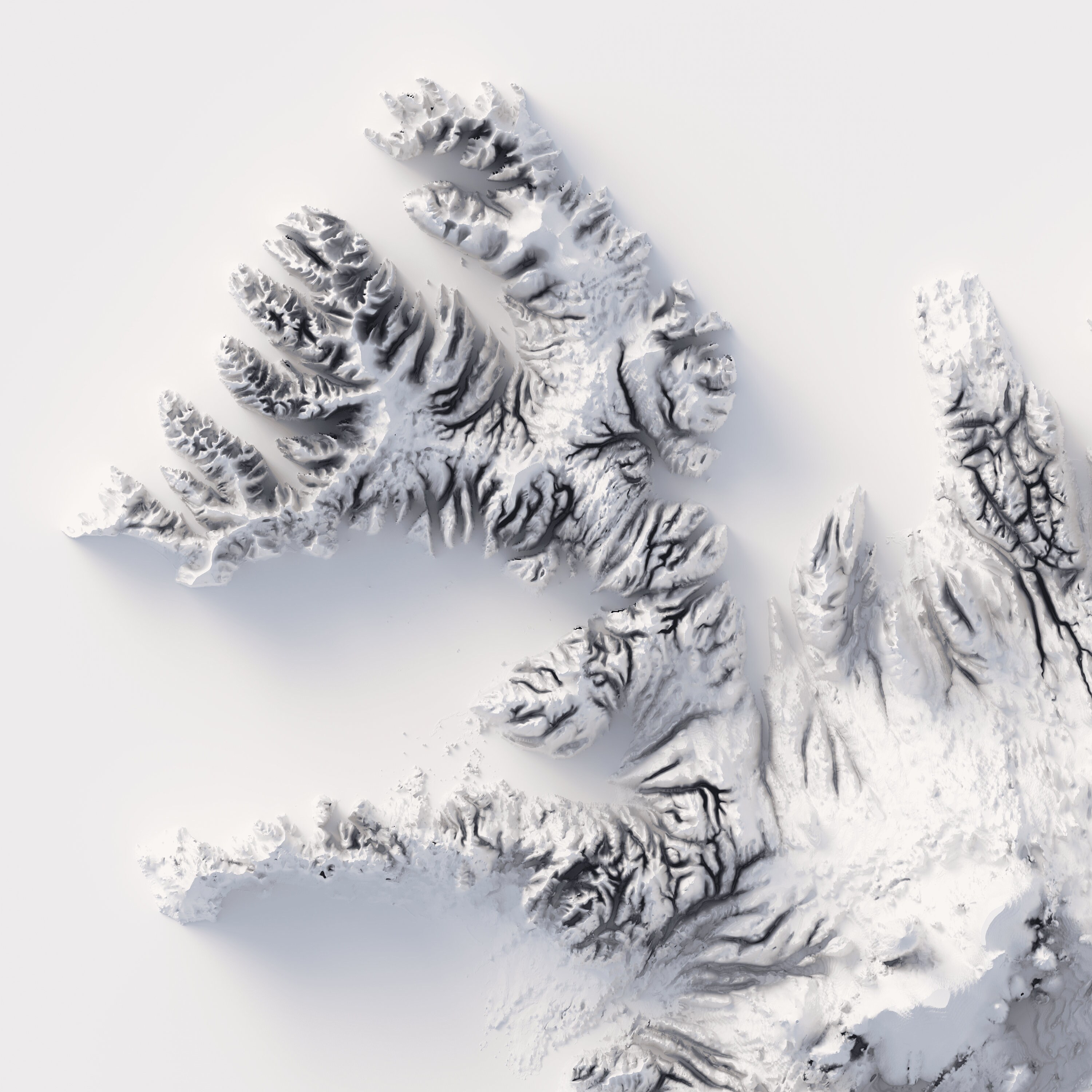 Iceland Elevation Map Topographical Relief Minimalist Wall - Etsy