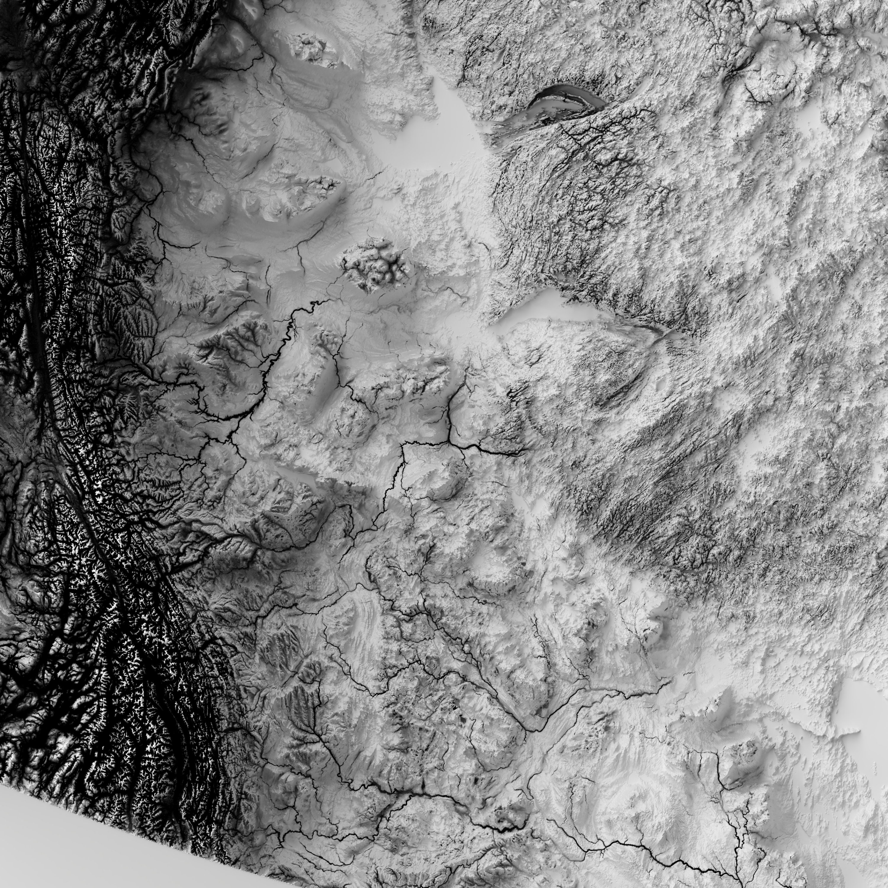 Canada Elevation Map – Minimalist Black and White Topographic Wall Art ...