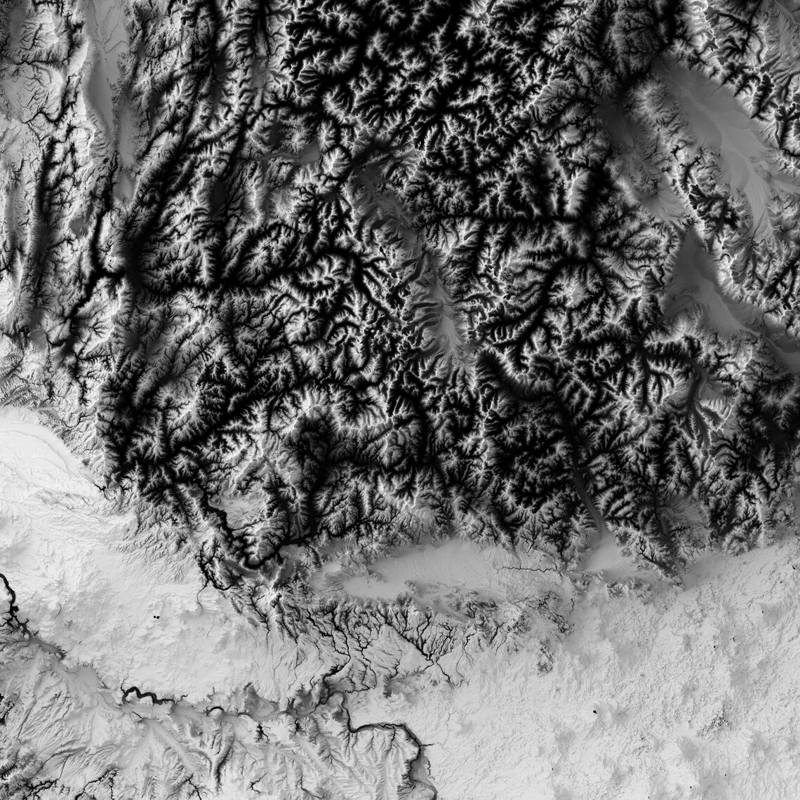 Idaho Elevation Map - Minimalist Black and White Topographic Wall Art ...