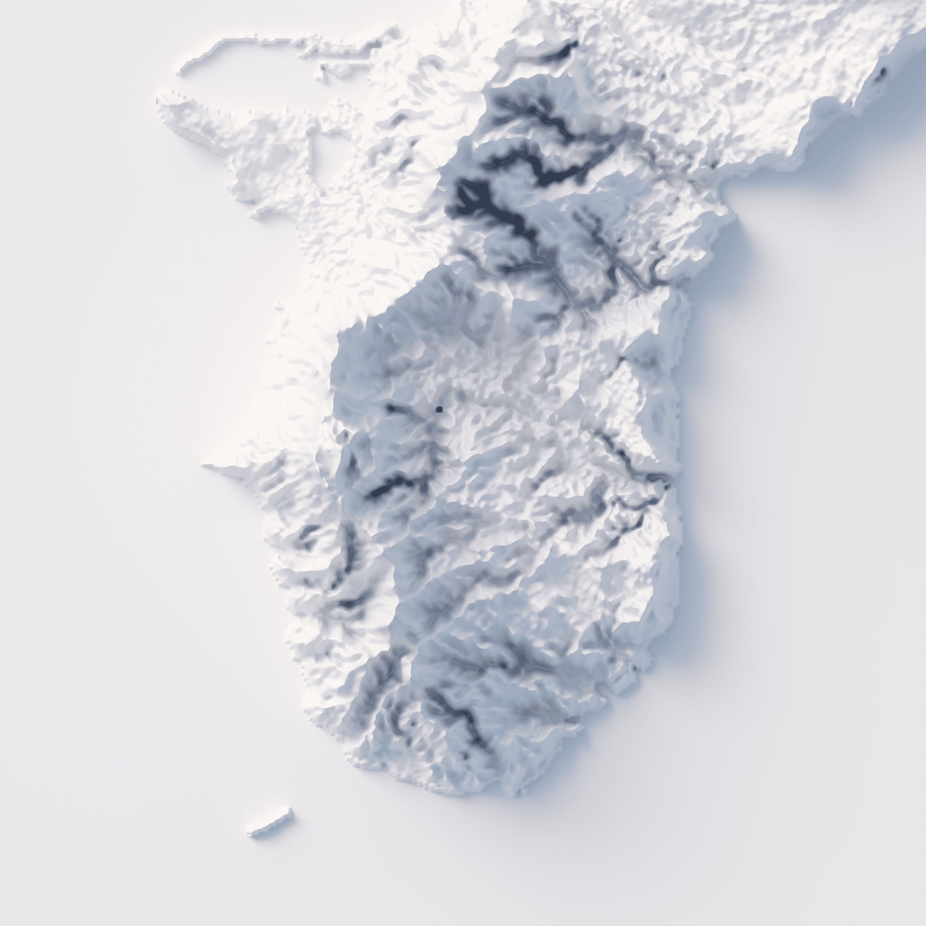 Guam Elevation Map – Minimalist Black and White Topographic Wall Art ...