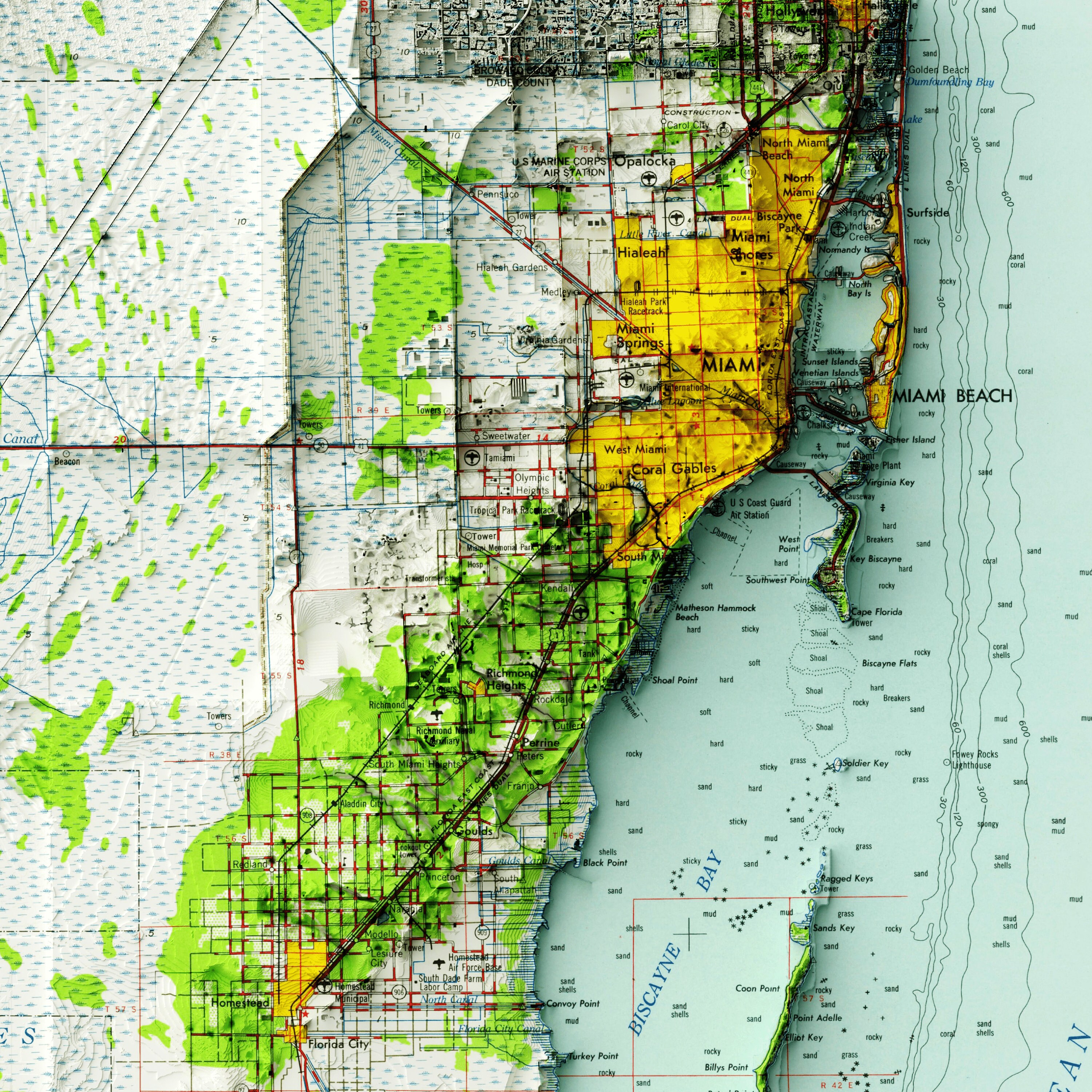 Miami Florida Topographic Map