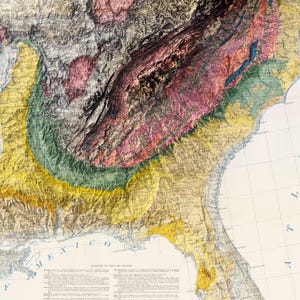 United States Geology Map - Topographic Vintage Wall Art Print ...