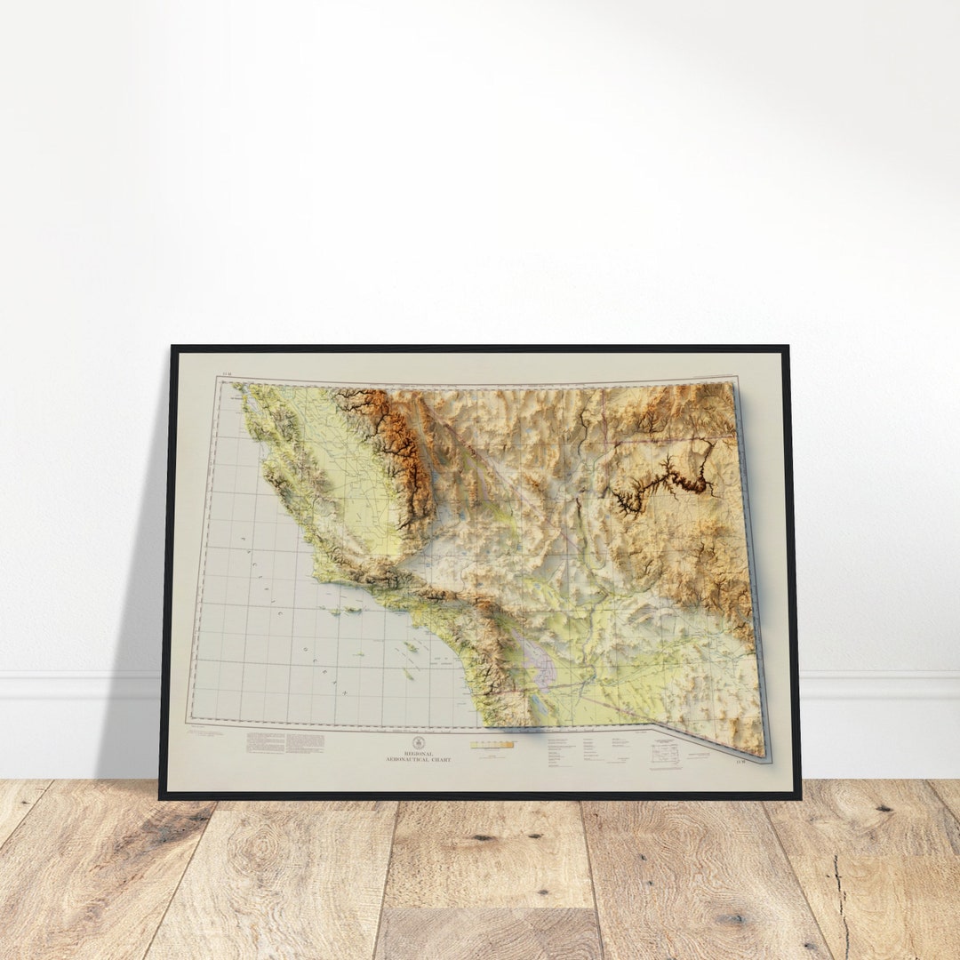 Southern California Aeronautical Chart Map, Custom Rendered With ...