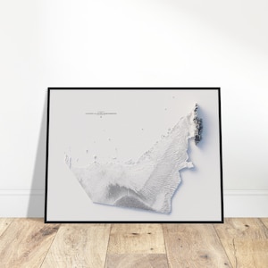 United Arab Emirates Elevation Map - Minimalist Topographical Relief ...