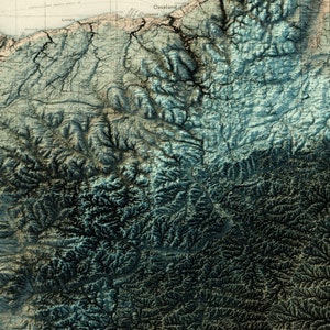 Ohio Geology Map, Wall Art Print, Topographic Relief, Geology Gift, 3D ...