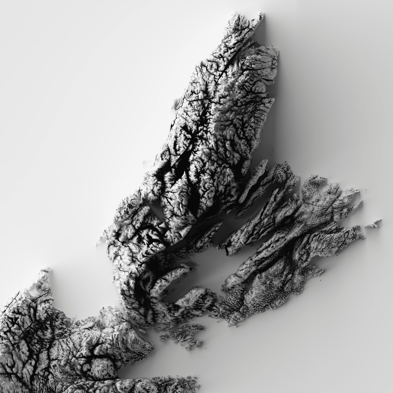 Province of Nova Scotia Elevation Map Wall Art Print - Etsy