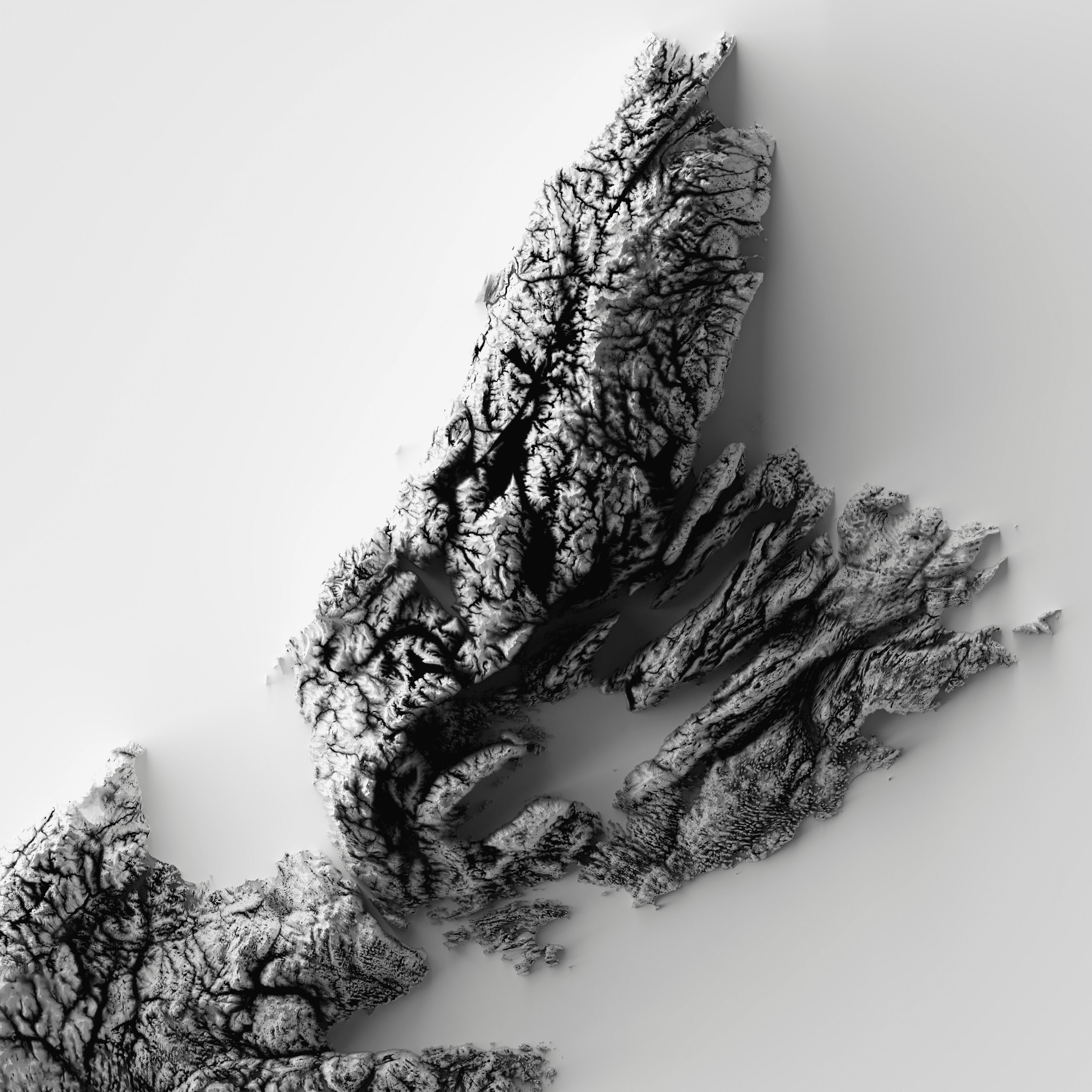 Province of Nova Scotia Elevation Map Wall Art Print - Etsy