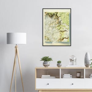 Sedona Arizona Map - Vintage Topographic Shaded Relief Print, Wall Art ...