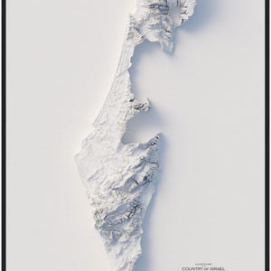 Israel Elevation Map - Striking Topographical Relief Wall Art, Decor ...