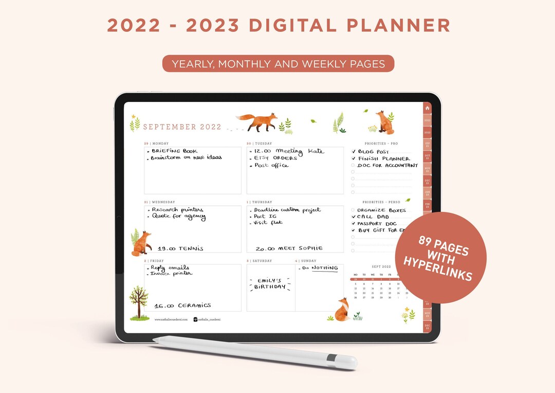 2022 2023 Digital Planner, Digital Planner for Goodnotes, 2023 Digital ...